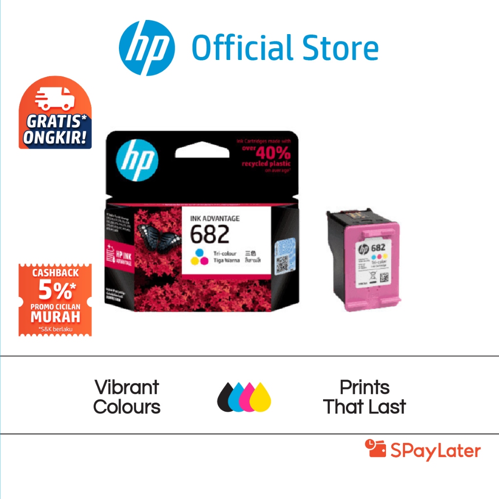Jual Tinta Printer HP Original 682 Warna Tri Color / Twin Pack / Combo ...