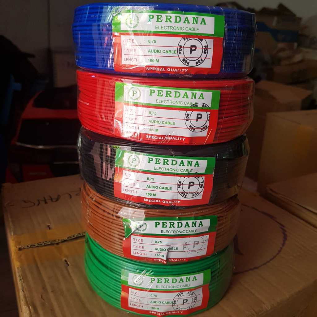 Jual Kabel Perdana NYAF 0.75 mm AWG 18 100 Meter Kabel Serabut Tembaga NYAF 1x0.75 mm Roll ...