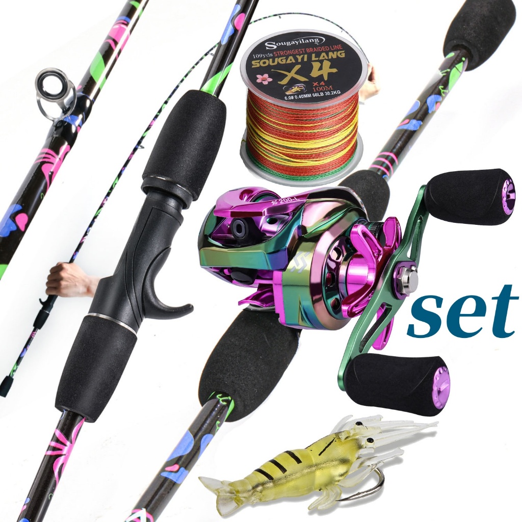 Jual Sougayilang pancing 1 set 1.8m lengkap kuat Set Tongkat & Gulungan Pancing 2 Bagian Casting ...