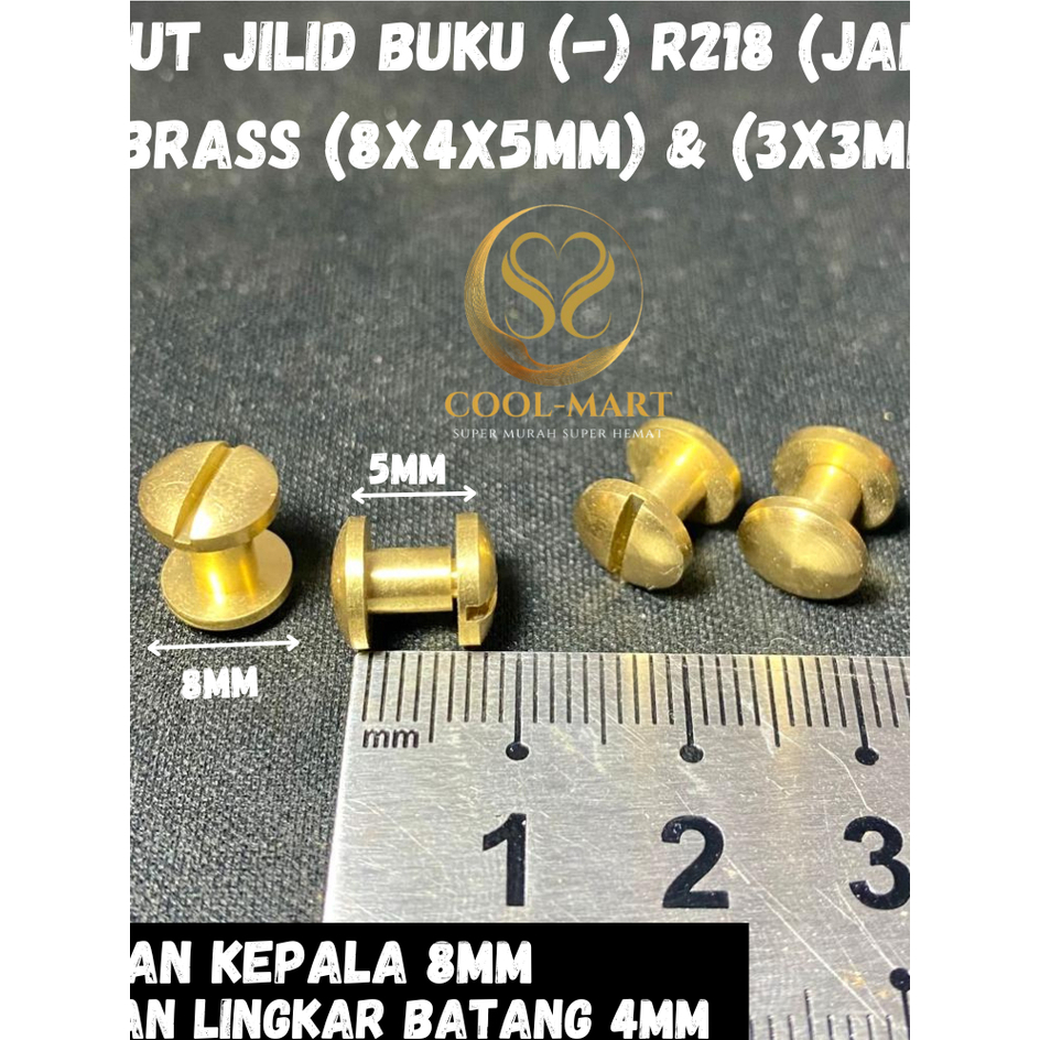 Jual BAUT JILID BUKU (-) R218 (JAMUR) BRASS (8X4X5MM) & (3X3MM ...