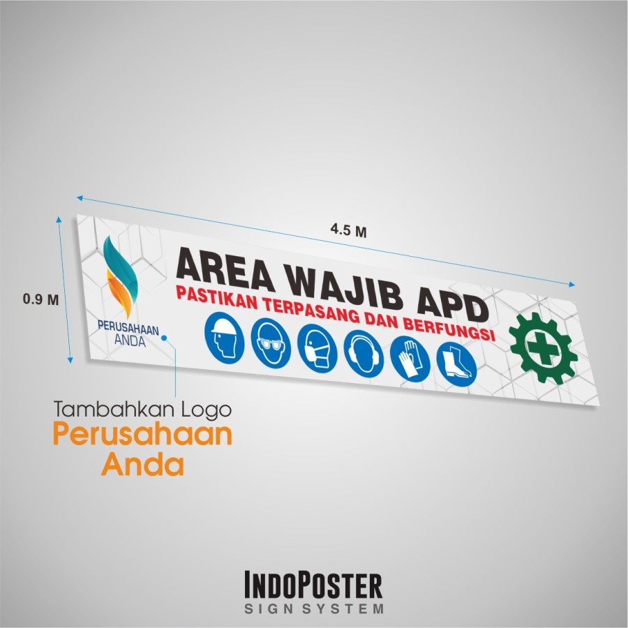 Jual Spanduk Banner K3 Keselamatan Kerja Area Wajib APD PPE Alat ...