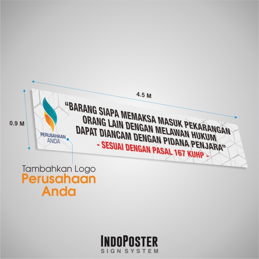 Jual Spanduk Banner Dilarang Masuk Pekarangan Orang Lain Tanpa Izin ...
