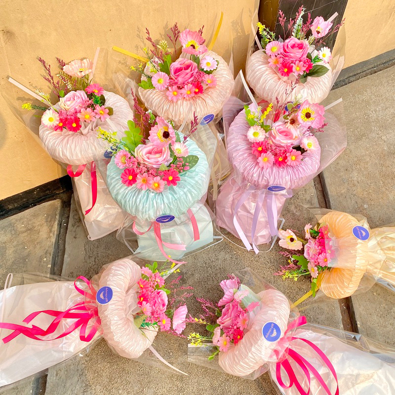 Jual Round Buket / Korean look buket / buket bunga artificial | Shopee ...