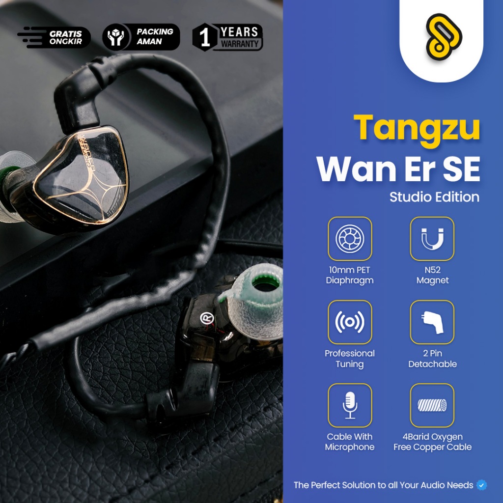Jual Tangzu Wan Er / WanEr Studio Edition 10mm Dynamic Driver In Ear ...
