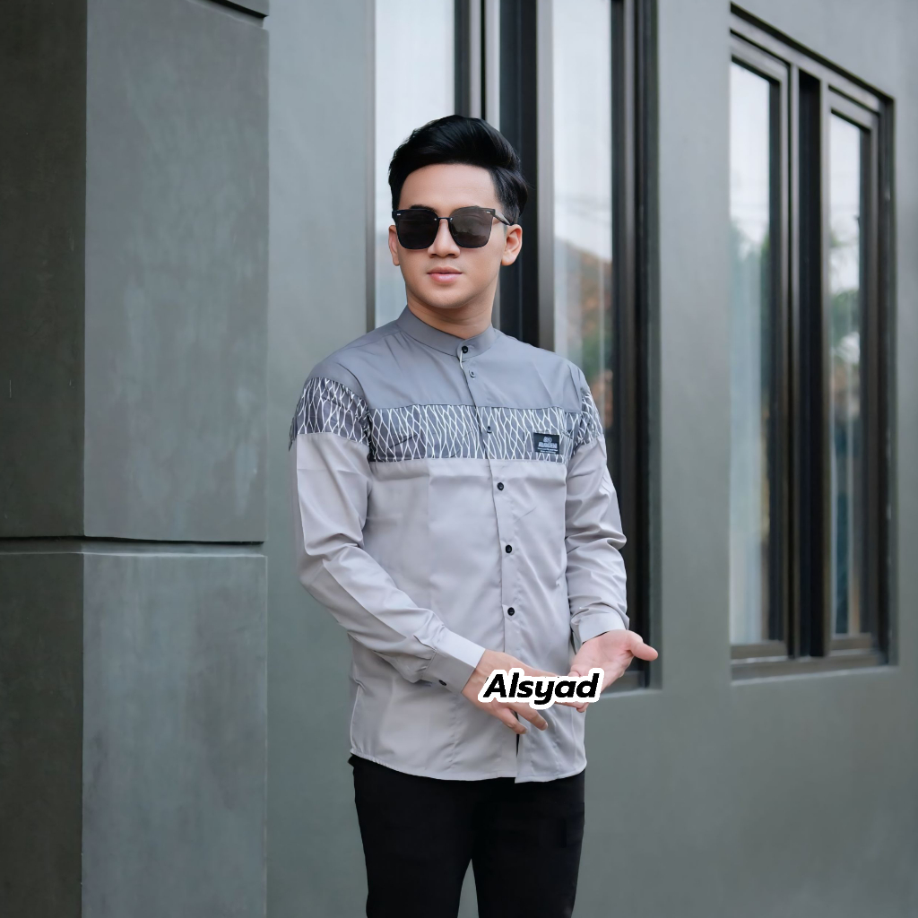 Jual Baju Muslim Laki laki Koko Pria Dewasa Lengan Panjang Modern Bahan Katun Premium Motif ...