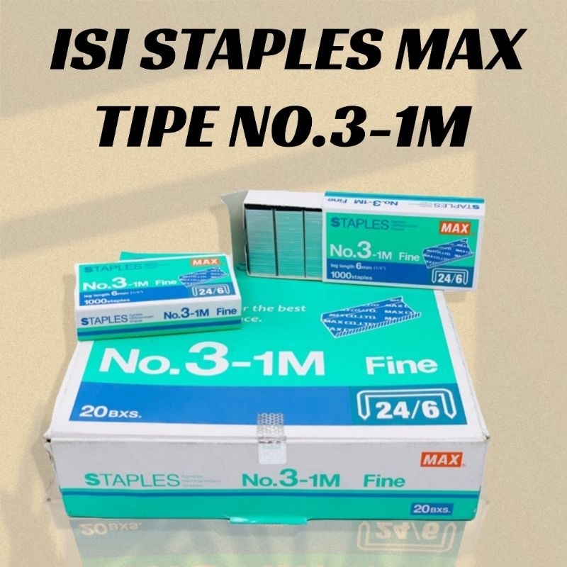 Jual Isi Staples MAX NO 3 isi Staples 24/6 MAX Kotak kecil | Shopee ...