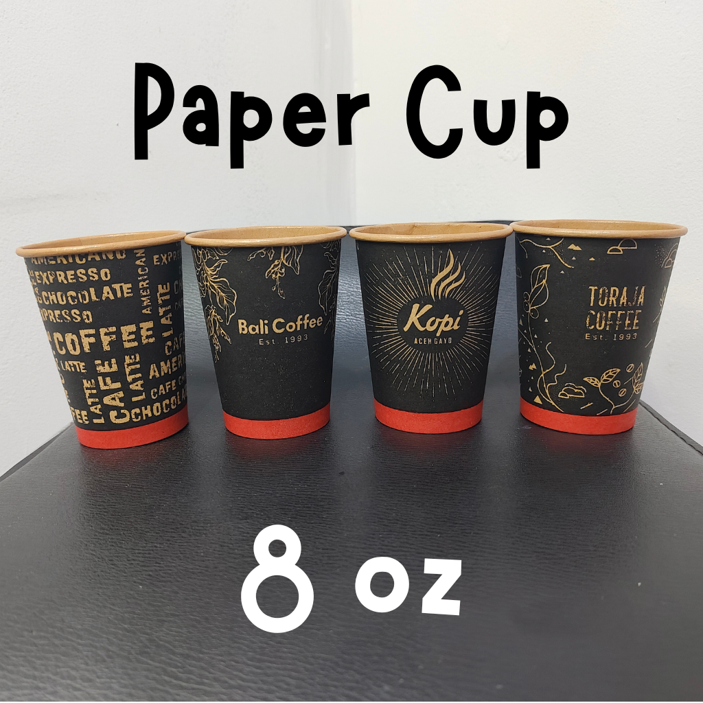 Jual Paper Cup Motif 8 OZ / Gelas Kopi Kertas ( isi 50 pcs ) | Shopee Indonesia