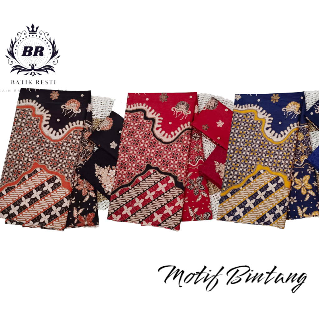 Jual BATIK RESTI Kain Batik Pekalongan Motif Bintang Bahan Batik Katun Premium Pria Wanita Kain ...