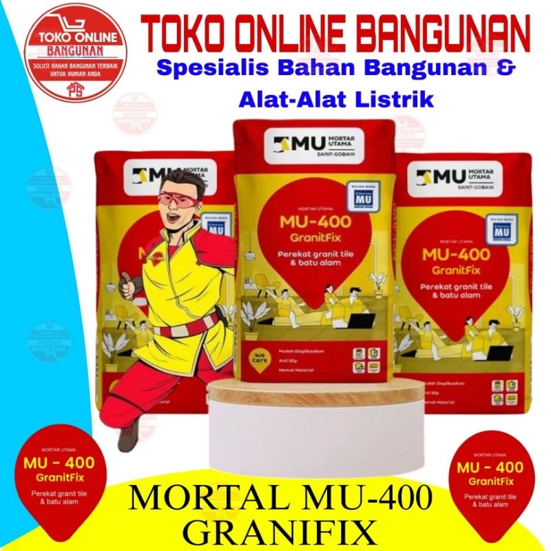 Jual MORTAR UTAMA MU-400 GEANITFIX PASANG GRANITE & BATU ALAM 25 KG ...