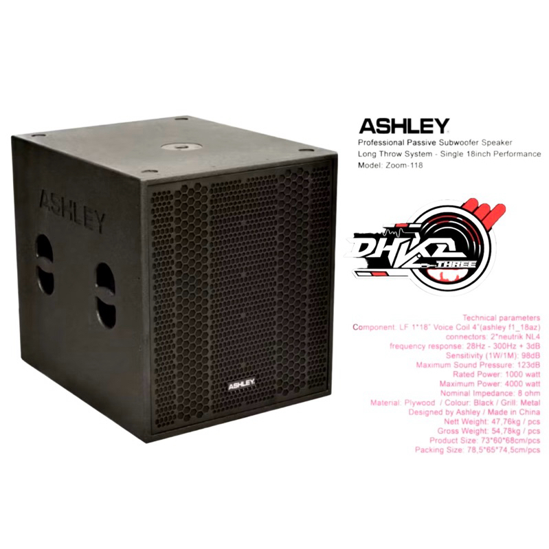 Jual SPEAKER PASIF ASHEY ZOOM 118 SUB 18 INCH / POWER ASHLEY ZOOM 118 ...