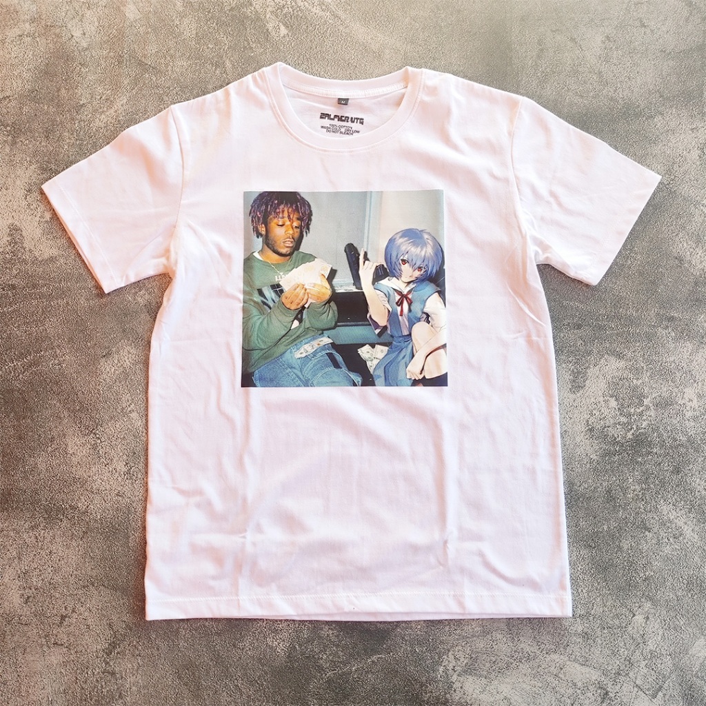 Jual Kaos Anime Evangelion Rei Ayanami & Lil Uzi Vert Vintage T-shirt ...