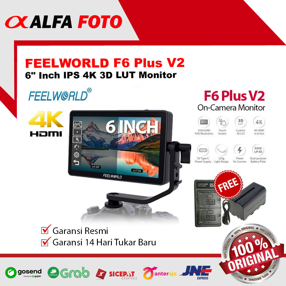 Jual Monitor Kamera Eksternal FeelWorld F6 Plus V2 6" Inch IPS 4K 3D LUT | Shopee Indonesia