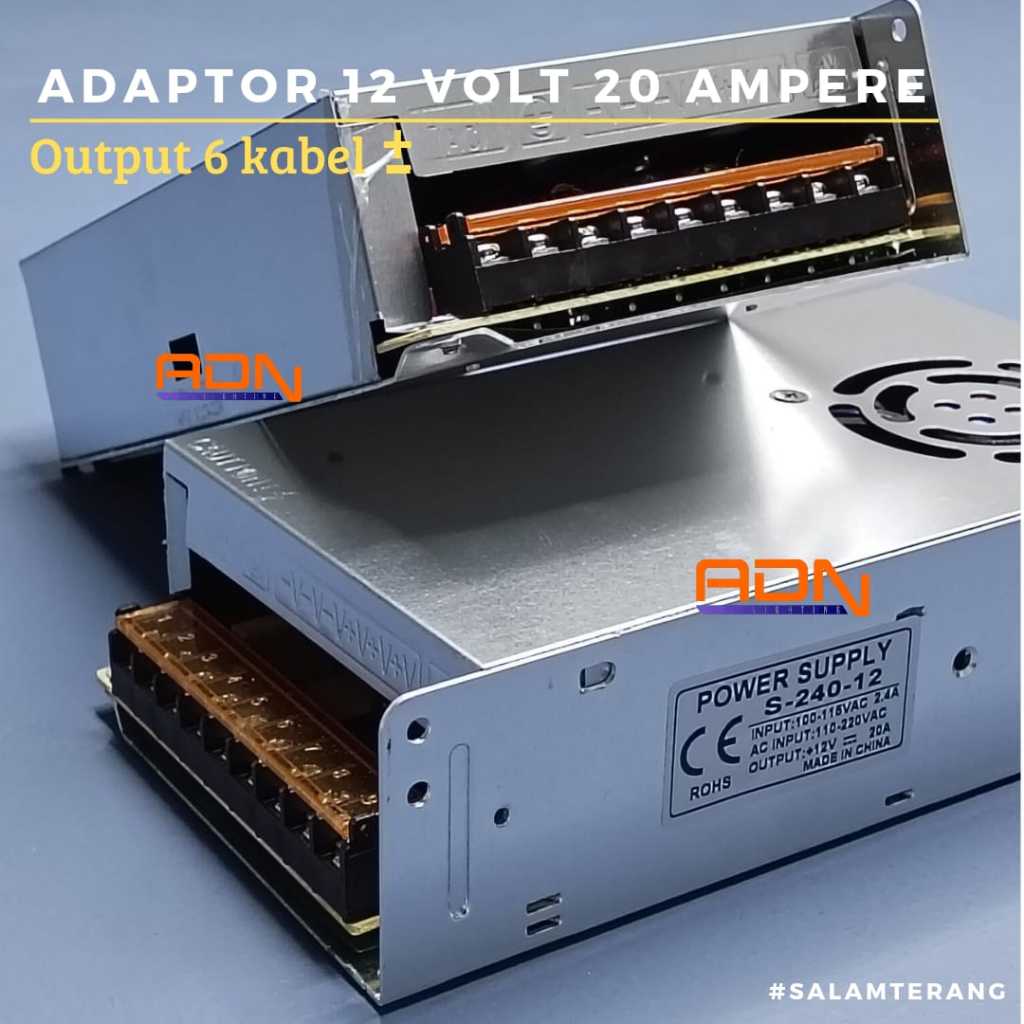 Jual ADAPTOR PSU POWER SUPLY 12V 20A 240Watt REAL CAPACITY | Shopee ...