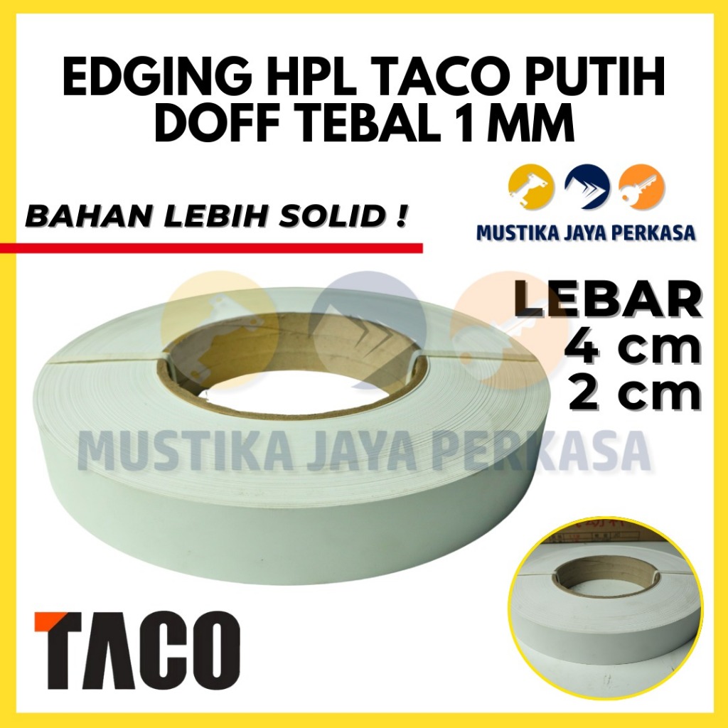 Jual Per 5 Meter Edging HPL Taco S 002 Warna Putih Solid | Shopee Indonesia