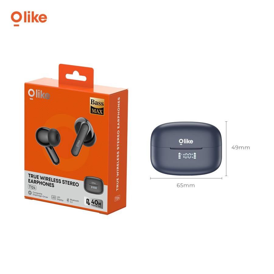 Jual Olike T124 TWS True Wireless Earbuds Headset Bluetooth 5.3 HiFi Bass Max LED Power Display ...