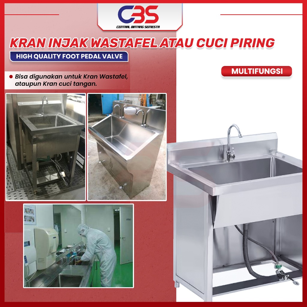 Jual Kran Injak Wastafel Atau Cuci Piring Bahan Great Quality SUS 304 ...