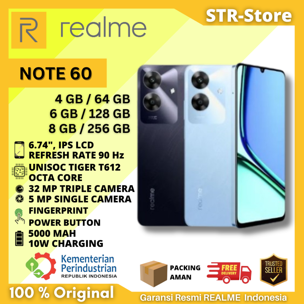 Jual REALME NOTE 60 8/256 GB NOTE 60 6/128 GB GARANSI RESMI REALME BARU ...
