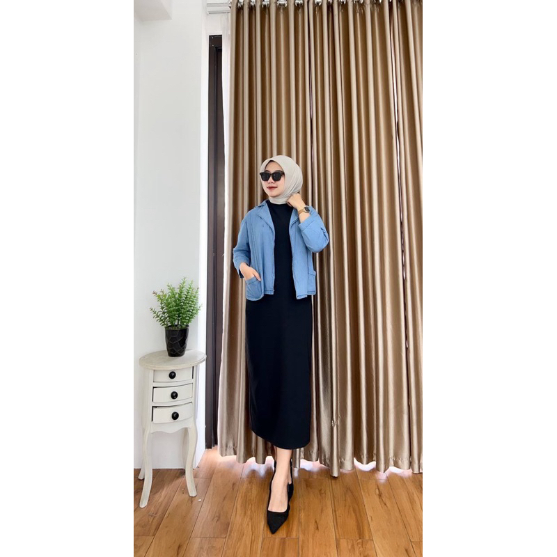 Jual ERINA BLAZER JEANS - Outer Jeans Kantor Kekinian | Shopee Indonesia