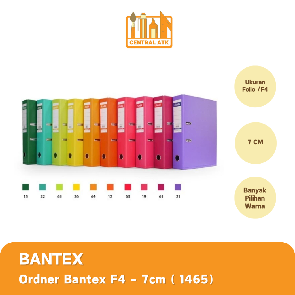 Jual ORDNER BANTEX PVC F4 FOLIO – 7 CM ANEKA WARNA MURAH (1465 ...