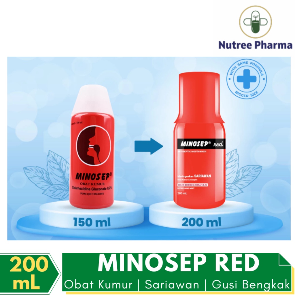 Jual ⚡MURAH & DIJAMIN ORI⚡ Minosep Gargle Botol Merah 150 ml | Minosep ...