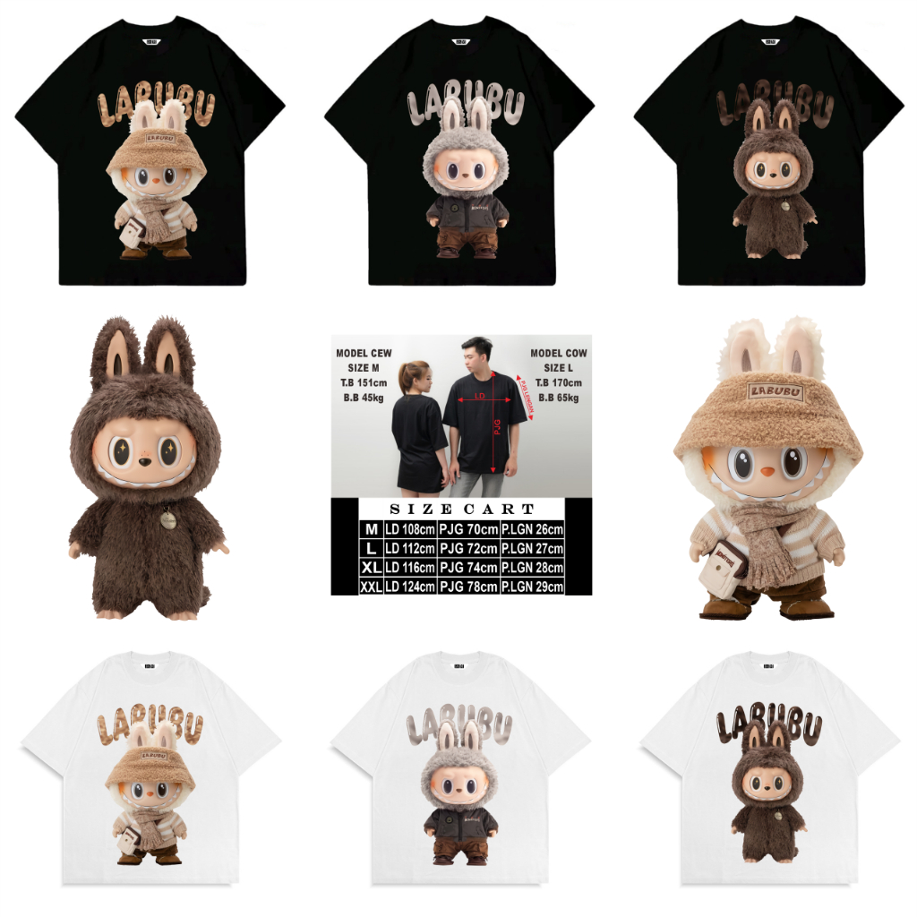 Jual VAHELLO Oversize LABUBU SINGLE Cotton Combed 20s ( Bahan Premium ...