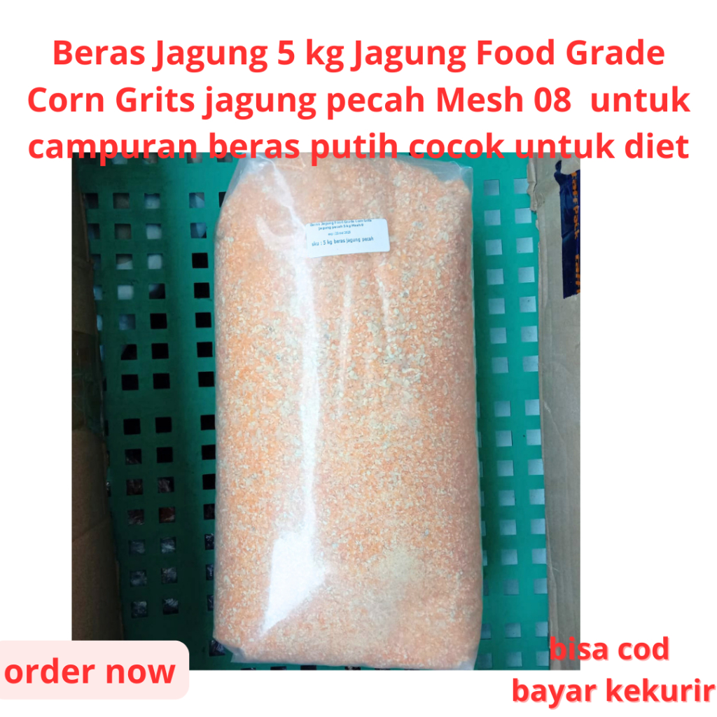 Jual Beras Jagung 5 kg Jagung Food Grade Corn Grits jagung pecah Mesh ...