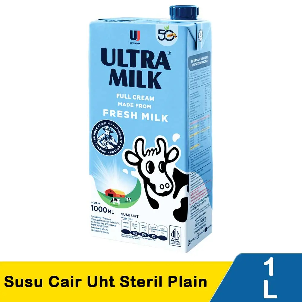 Jual ultra susu uht plain 1000ml | Shopee Indonesia