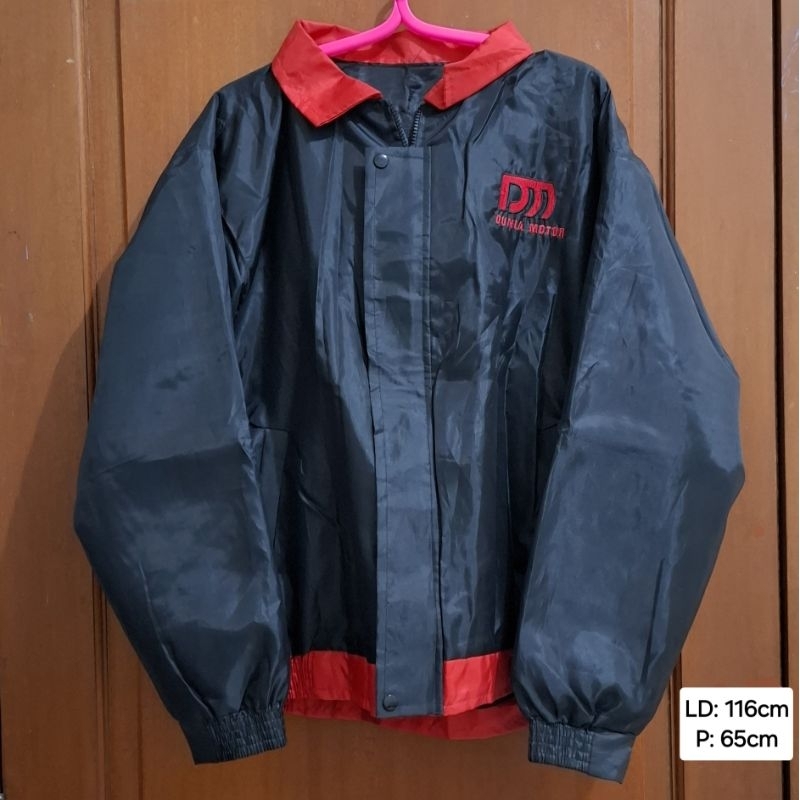 Jual Jacket Dunia Motor Pria Warna Hitam Merah Parasut Tebal Ukuran L ...