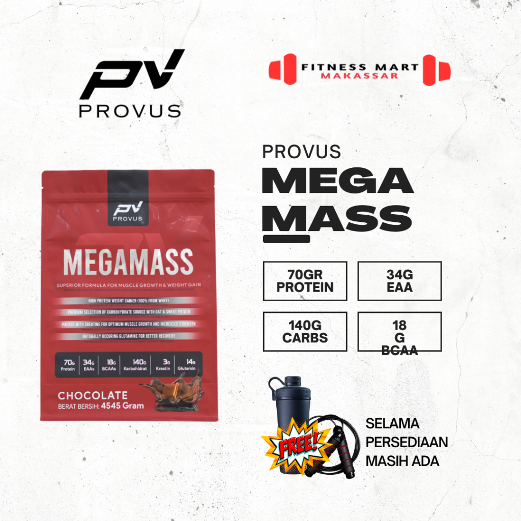 Jual PROVUS MEGAMASS 10 LBS HALAL, BPOM, HACCP SUSU GAINER PENAMBAH ...