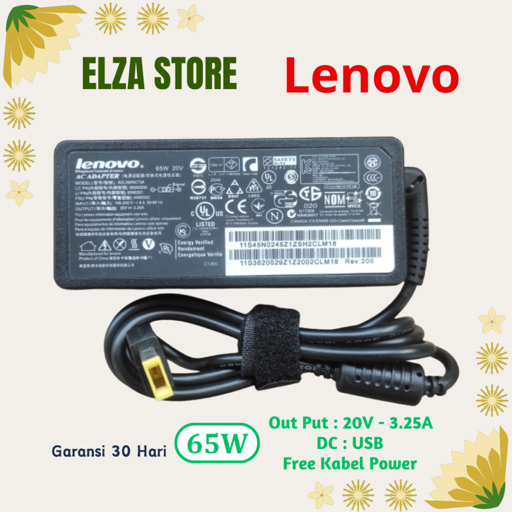 Jual Adaptor Charger Laptop Lenovo Thinkpad X240 X240S X250 X260 X270 ...