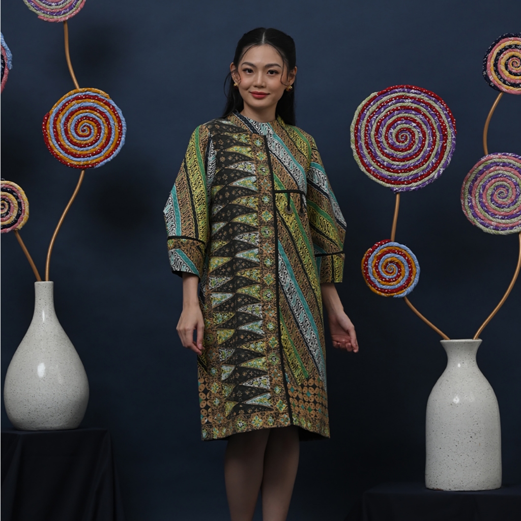 Jual NONA RARA - Lesiva Permen D0492, Baju kerja dress batik wanita ...