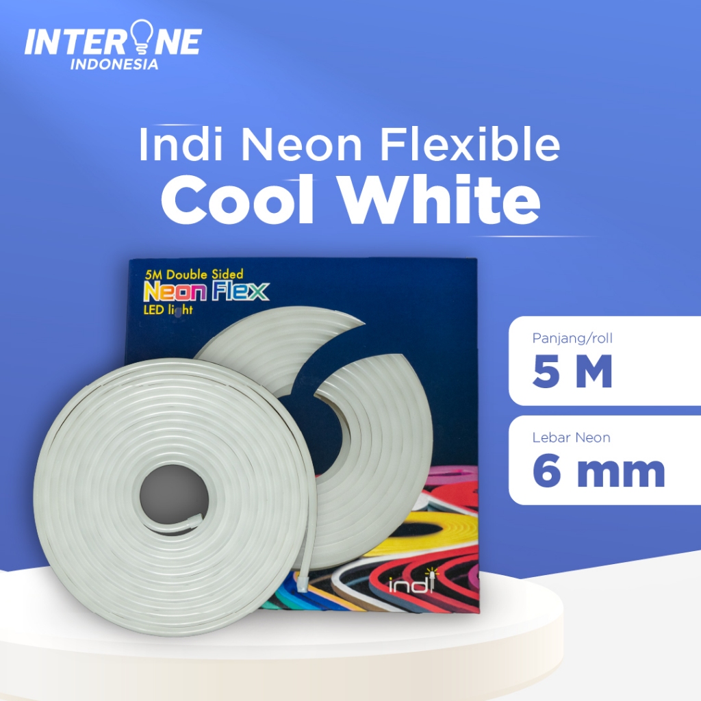 Jual INDI Neon Flexible 6MM 5M Cool White 8W | Shopee Indonesia