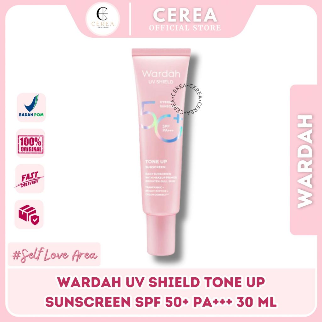 Jual [BPOM] NEW! WARDAH UV SHIELD TONE UP SUNSCREEN SPF 50+ PA+++ 30 ML | SUNSCREEN WAJAH PINK ...