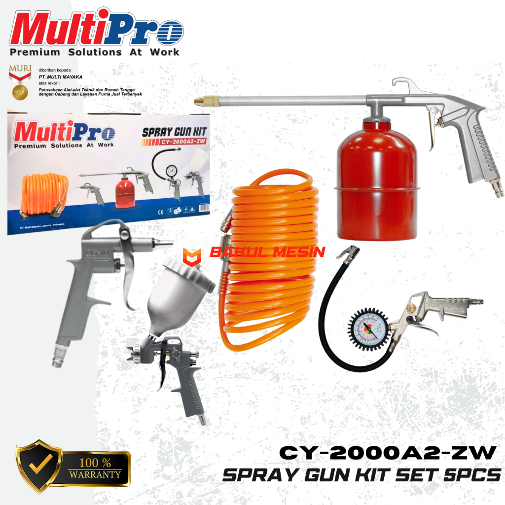 Jual Spray Gun Kit Set 5pcs CY-2000A2-ZW MULTIPRO Alat Tire Blow Selang ...