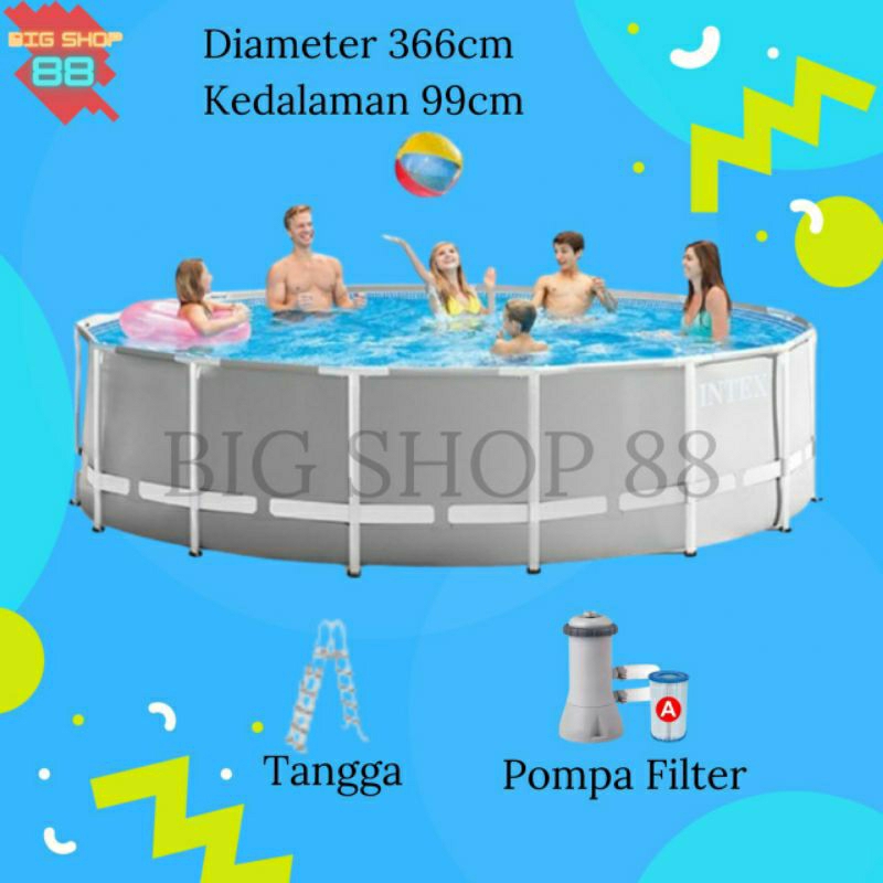 Jual INTEX KOLAM RENANG PORTABLE KOLAM RENANG ANAK JUMBO PRISM POOL FRAME POOL ROUND ABOVE ...