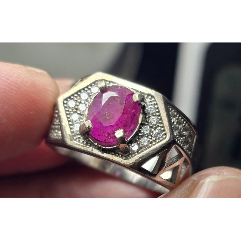 Jual Natural Ruby Ring Perak Memo GRI Lab | Shopee Indonesia