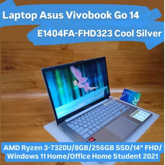 Jual Laptop Asus Vivobook Go 14 E1404FA-FHD323 Cool Silver AMD Ryzen 3 ...