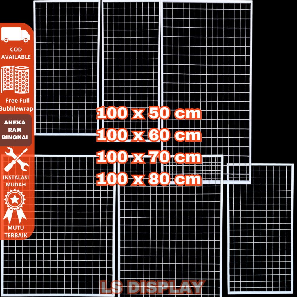 Jual Rak Display Ram Bingkai Putih Tebal Ukuran 50 60 70 80 100 cm Rak ...