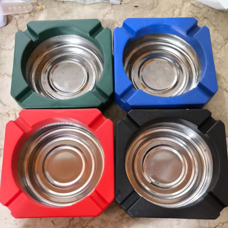 Jual Asbak Warna Kotak Dalam Stainless Luar Plastik Asbak Minimalis ...