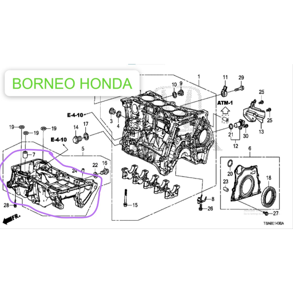 Jual BAK OLI MESIN PAN CARTER OIL CYLINDER BLOCK BLOK MOBIL CIVIC FC1 ...
