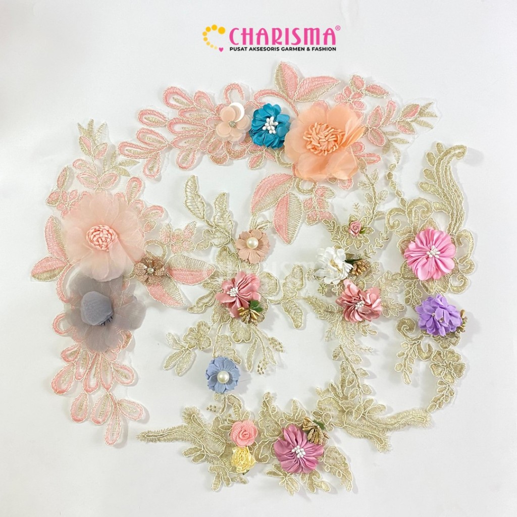 Jual Charisma Aplikasi Bordir Bunga - Aksesoris Bunga / Bunga Timbul 3D ...