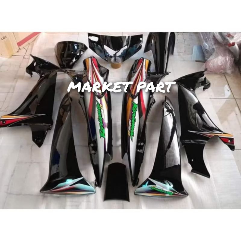 Jual PAKET FULL BODY HALUS KARISMA 125 D HITAM LIS MERAH | Shopee Indonesia