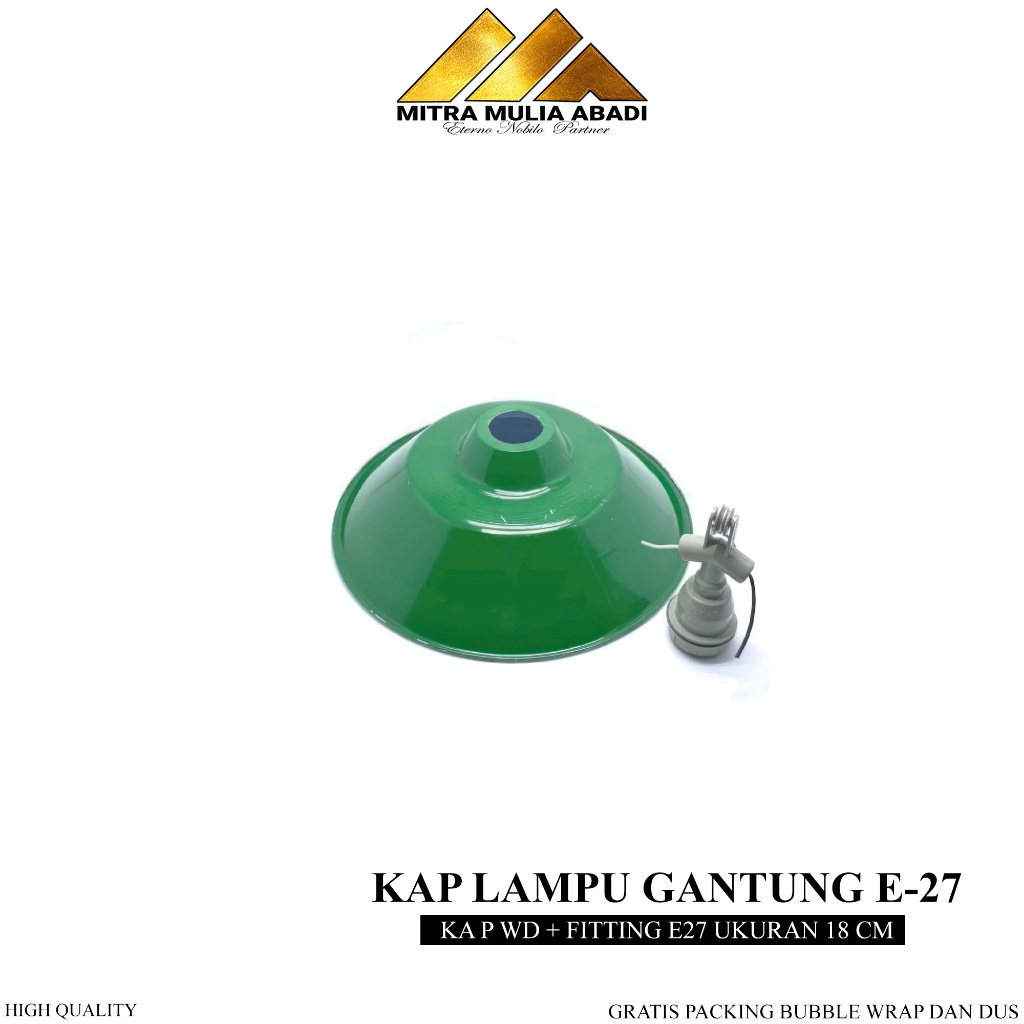 Jual KAP LAMPU GANTUNG KECIL / KAP LAMPU JALAN / KAP WD + FITTING GANTUNG E27 uk 18cm | Shopee ...