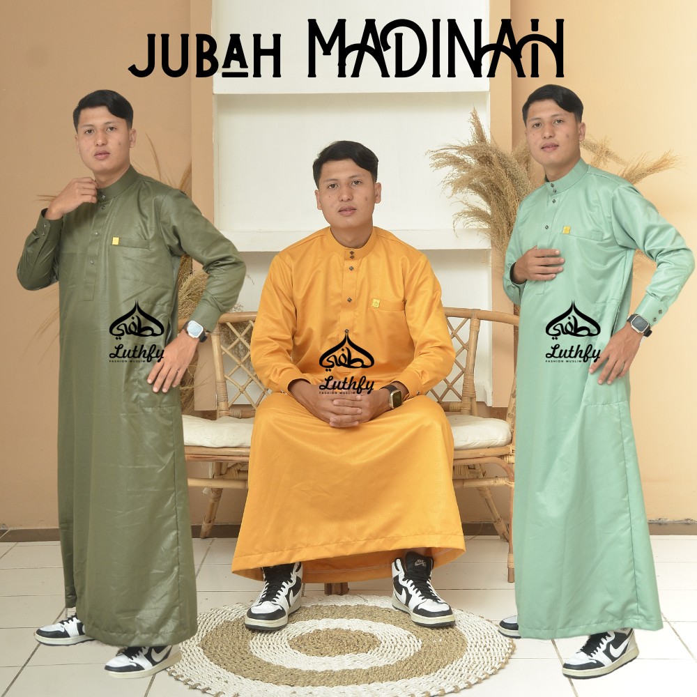 Jual Gamis Jubah Pria Lengan Panjang Manset Model Harmain Jubbah Embos ...