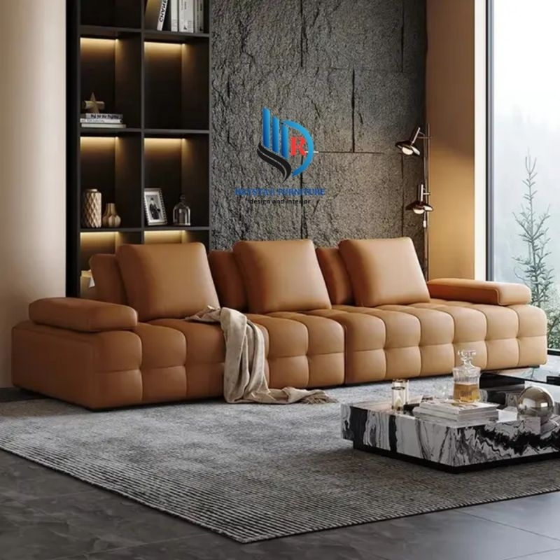 Jual sofa modular ruang keluarga bahan kulit premium 3 seater | Shopee ...