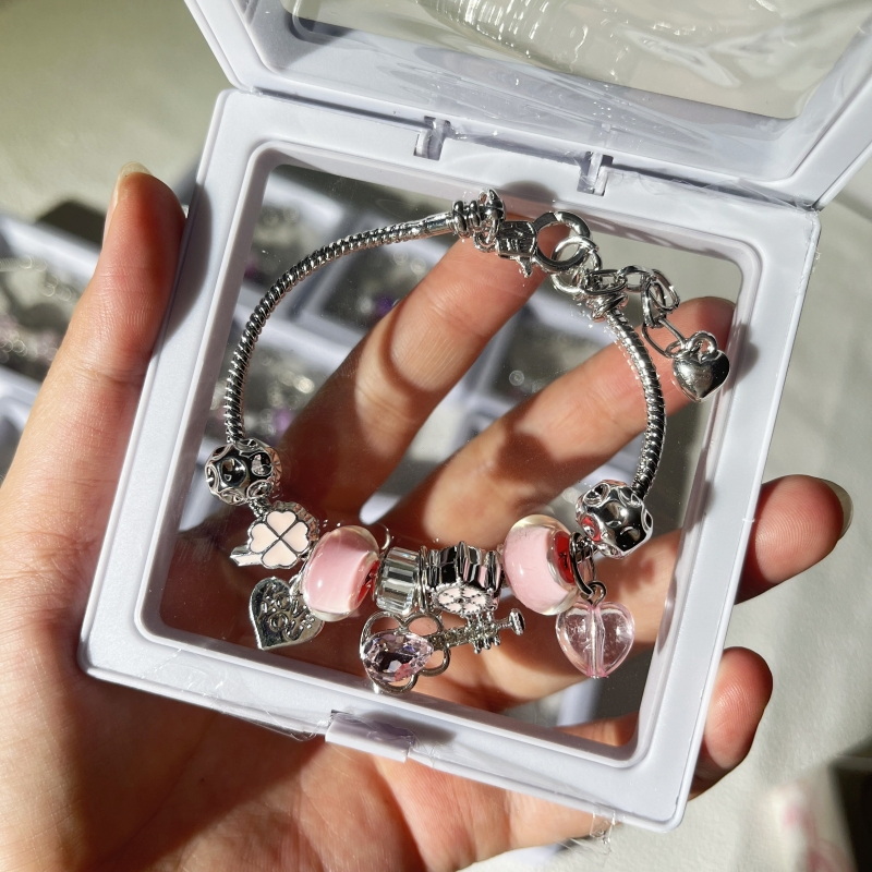 Jual (gelang pandora acak 1 pc)Gelang titanium pola kartun DIY merah ...
