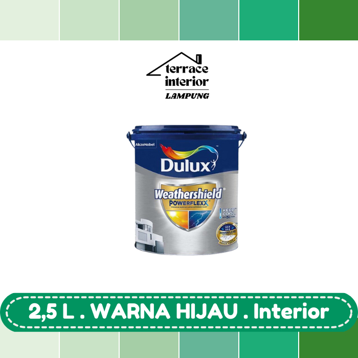 Jual Cat Tembok Dulux Weathershield Powerflex Exterior 2.5 L Hijau ...