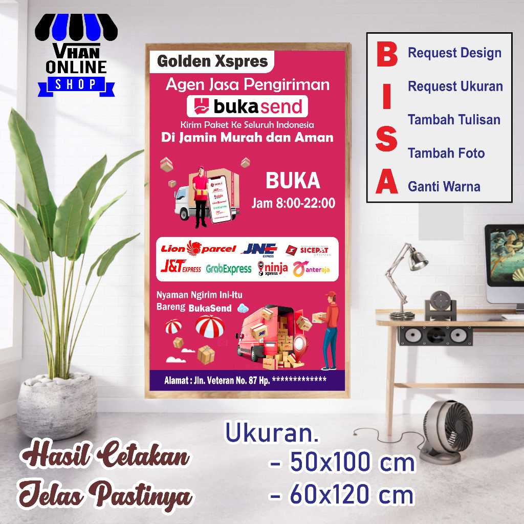 Jual Spanduk Banner Custom Mitra Ekspedisi Bukasend Keren Bagus ...