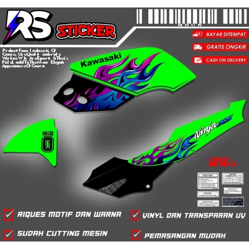 Jual sticker striping ninja ss victor api custom 04 transparan uv ...