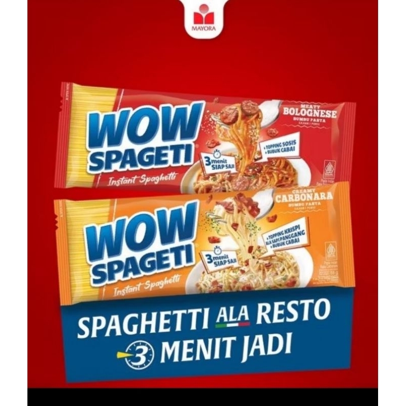 Jual Mie Spageti Wow 84G x 40 pcs x ctn ( Carbonara dan Bolognese ) | Shopee Indonesia